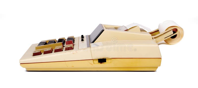 Old Fashioned Calculator Dollars and Pounds Stock Image - Image of cash ...