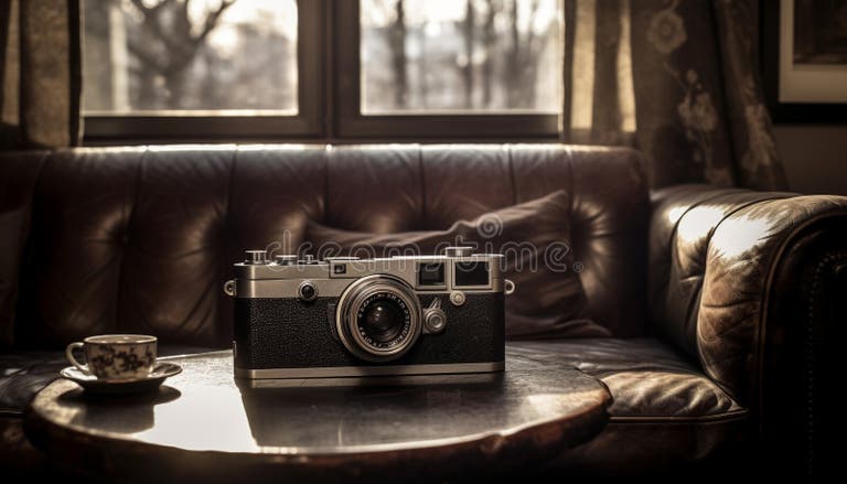 Old Fashioned Camera on Antique Table, Capturing Nostalgic Photography ...