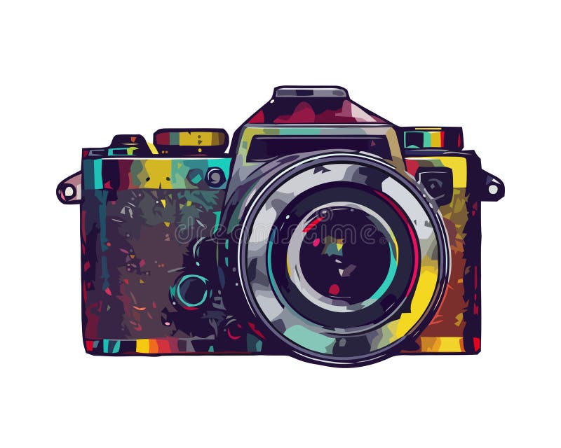 Old Fashioned Camera Captures Modern in Abstract Backdrop Stock Vector ...