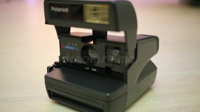 A Old Fashioned Camera Polaroid is Standing on the Stock Footage ...