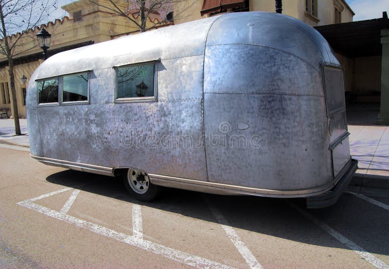 Old fashioned caravan stock photo. Image of blue, road - 13766140