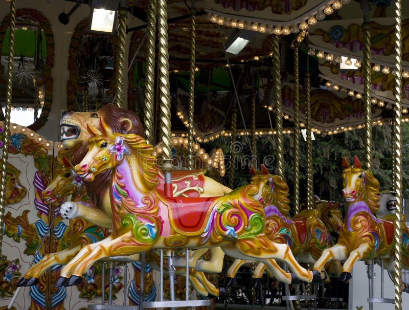 An old fashioned carousel stock image. Image of mirror - 15261071