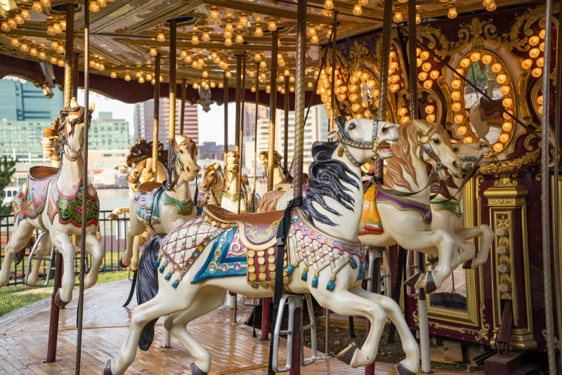 Old Fashioned Carousel stock photo. Image of circus, gallop - 69267044