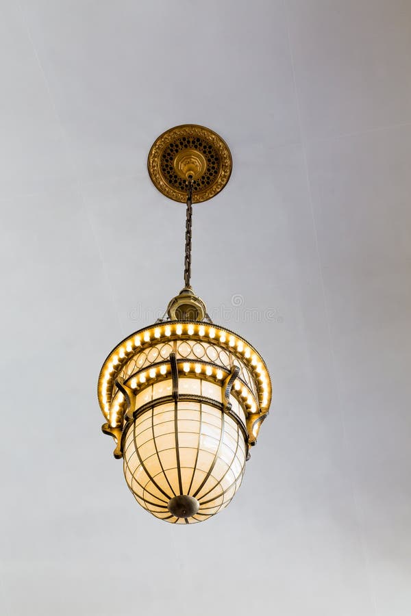 Old fashioned ceiling lamp stock photo. Image of vintage - 120885006