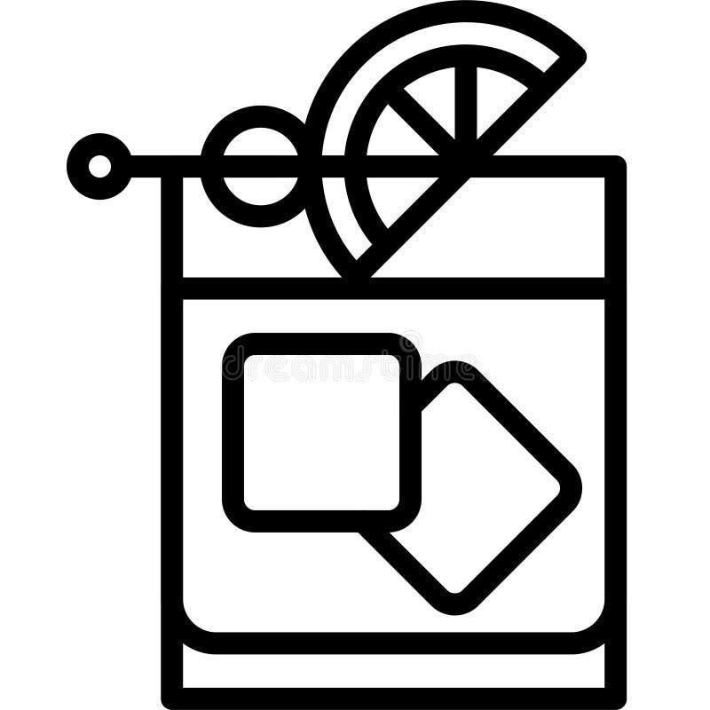 Old Fashioned Cocktail Icon, Alcoholic Mixed Drink Vector Stock Vector ...