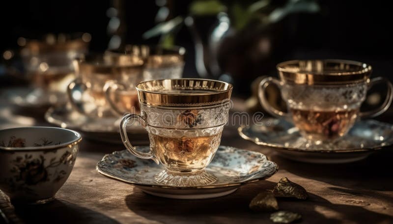 Old Fashioned Coffee Cup on Rustic Wooden Table Generated by AI Stock ...