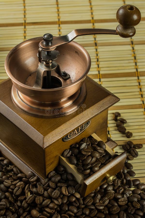 An Old Fashioned Coffee Grinder Stock Image - Image of cafe, brown ...