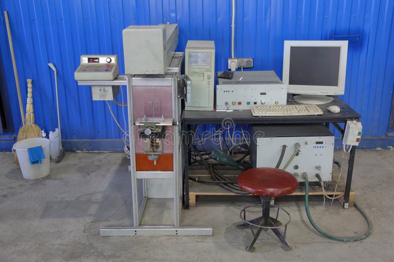 Old-fashioned Computerized Workplace Stock Image - Image of furniture ...