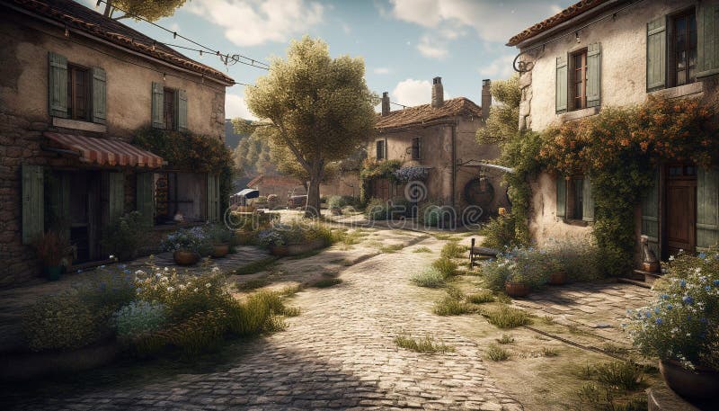 Old Fashioned Cottage in a Rustic Rural Scene Surrounded by Nature ...