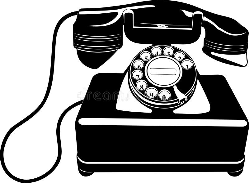 Old fashioned dial phone stock illustration. Illustration of heritage ...