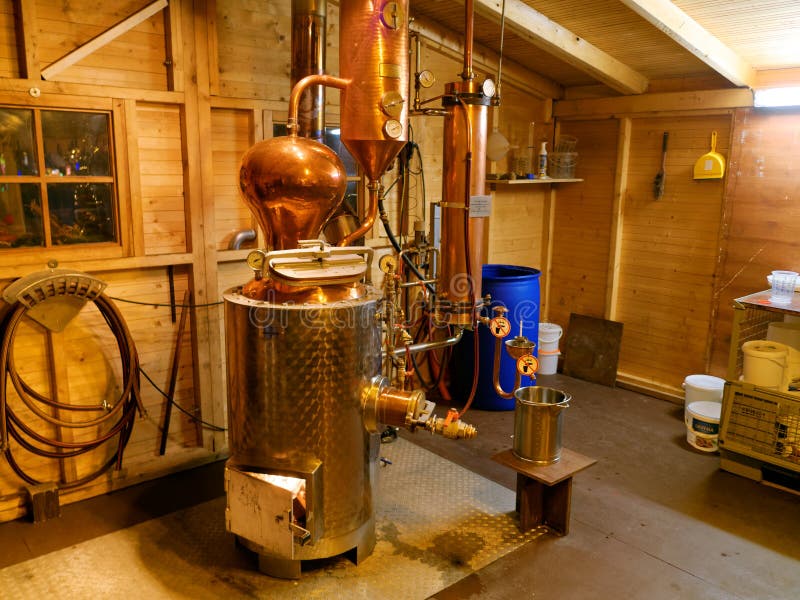 Distillery Equipment on Display in Wooden House Editorial Stock Image ...