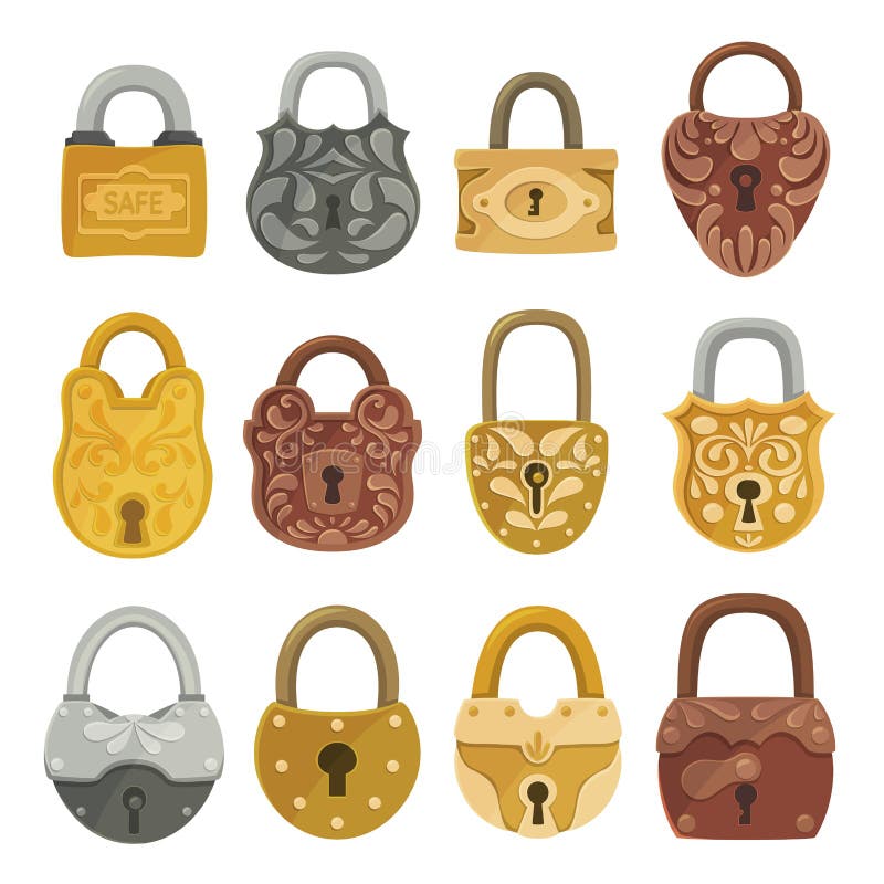 Vintage Padlocks Stock Illustrations – 152 Vintage Padlocks Stock ...