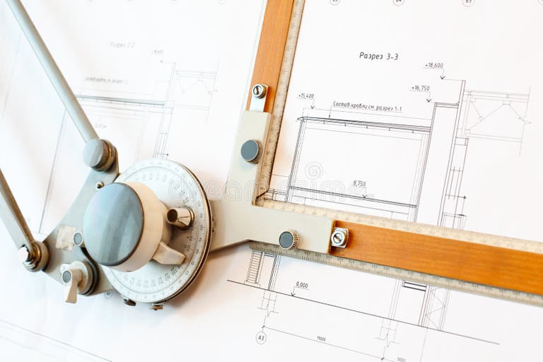 Old-fashioned Drawing Board Stock Photo - Image of equipment ...