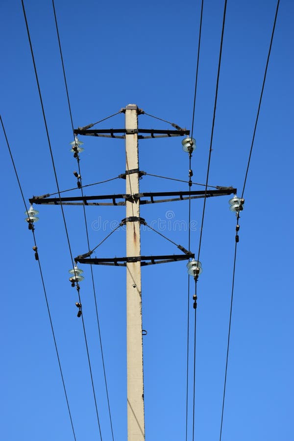 Old-fashioned Electric Pylon Stock Photo - Image of sunlit, attractive ...