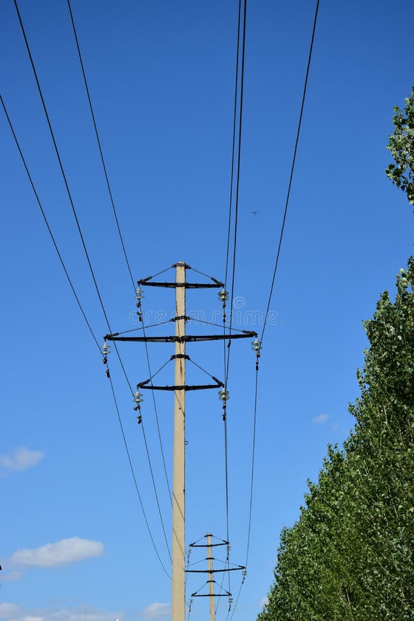 Old-fashioned Electric Pylon Stock Photo - Image of attractive, sunny ...