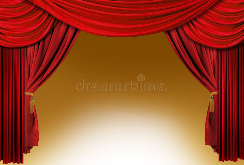 Wide Red Theatre Curtains stock photo. Image of stage - 4217048