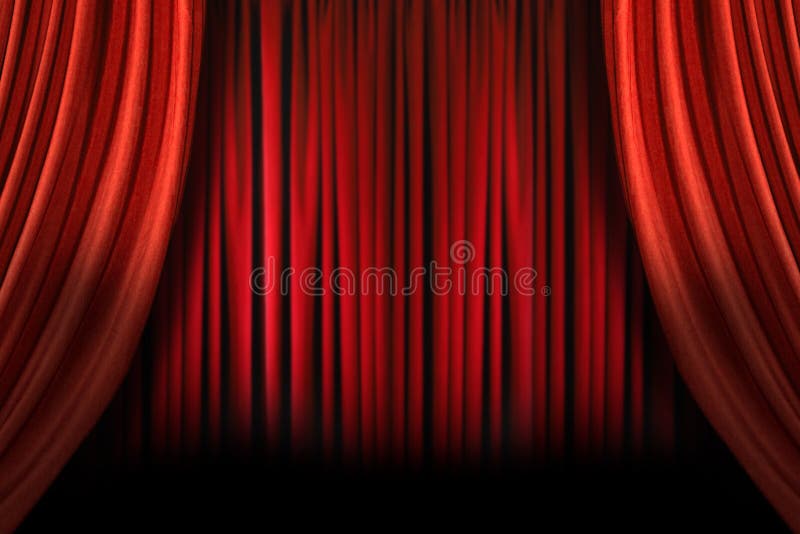 Old Fashioned Elegant Stage with Swag Velvet Curta Stock Image - Image ...