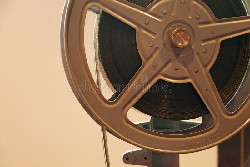 An Old-fashioned Film Reel Mounted for Viewing on Camera Stock Photo ...