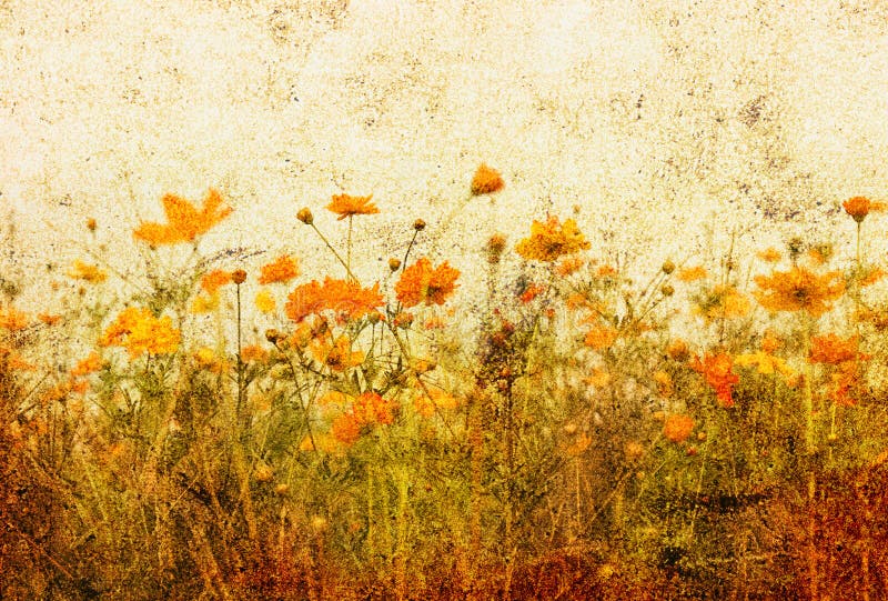 Old-fashioned flower stock illustration. Illustration of grain - 2853525