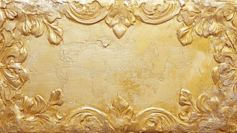 Old-fashioned Gold Damask Pattern on Aged Parchment Texture Stock Image ...