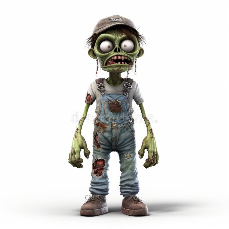 Chilling Zombie Character in Eye-catching Overalls - a Unique Twist on ...