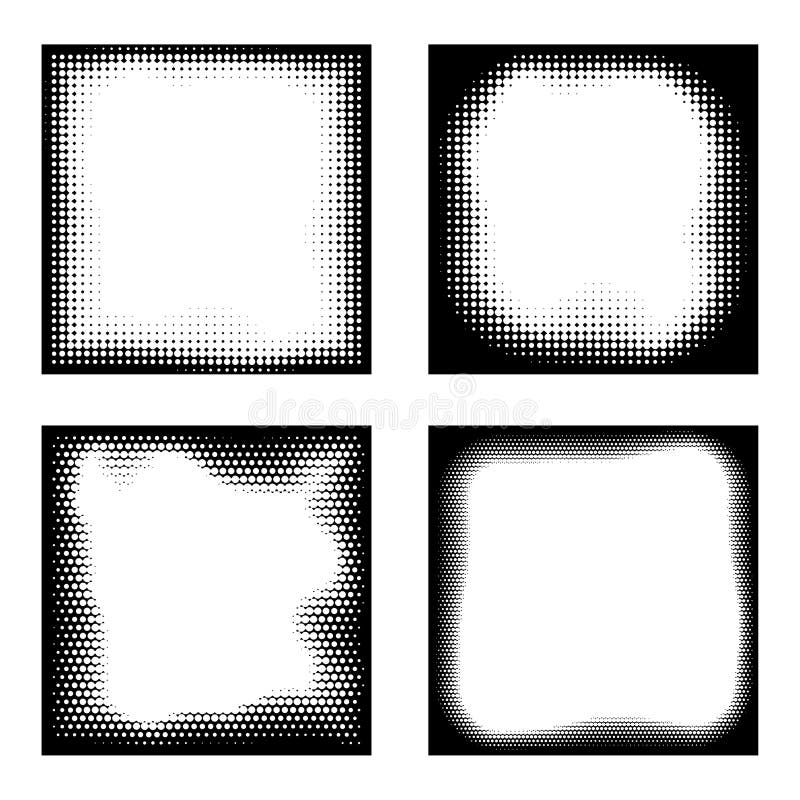 Old-fashioned Halftone Frames Stock Vector - Illustration of fashioned ...