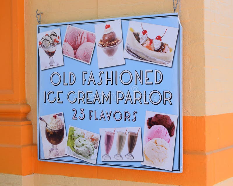 Old Fashioned Ice Cream Parlor Sign Editorial Photography - Image of ...