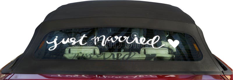 Old-fashioned JUST MARRIED Message Stock Photo - Image of wedding, rear ...