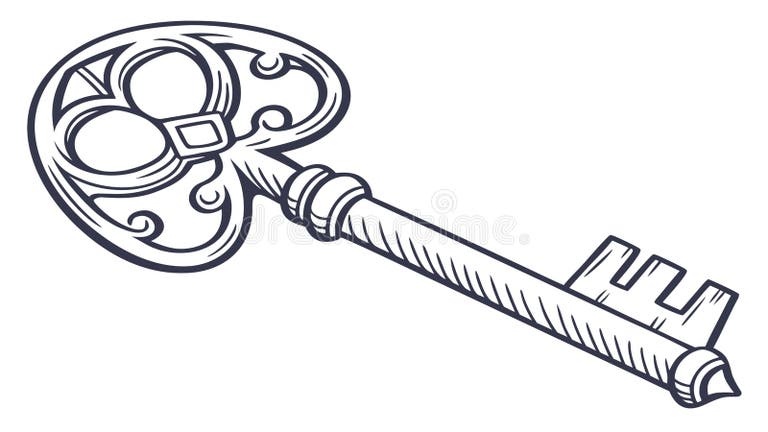 Old Fashioned Key Icon for Access and Solutions, Vector Design ...