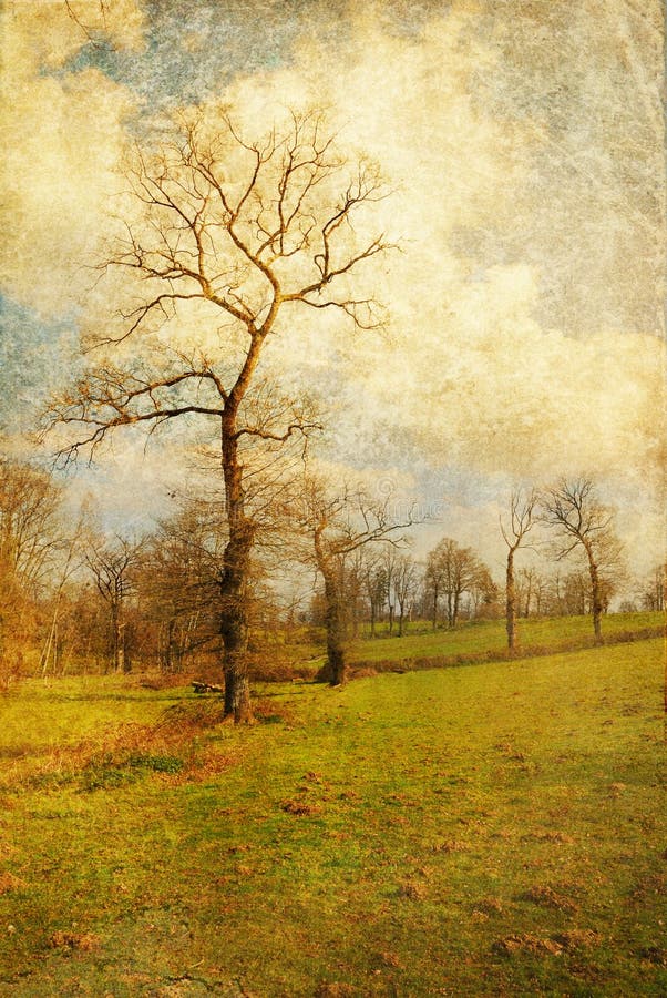 Old-fashioned landscape stock image. Image of material - 2759631