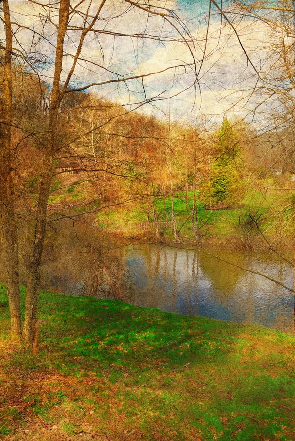 Old-fashioned landscape stock photo. Image of mottled - 2844022