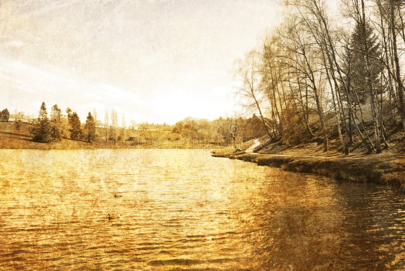 Old-fashioned landscape stock photo. Image of country - 2934718