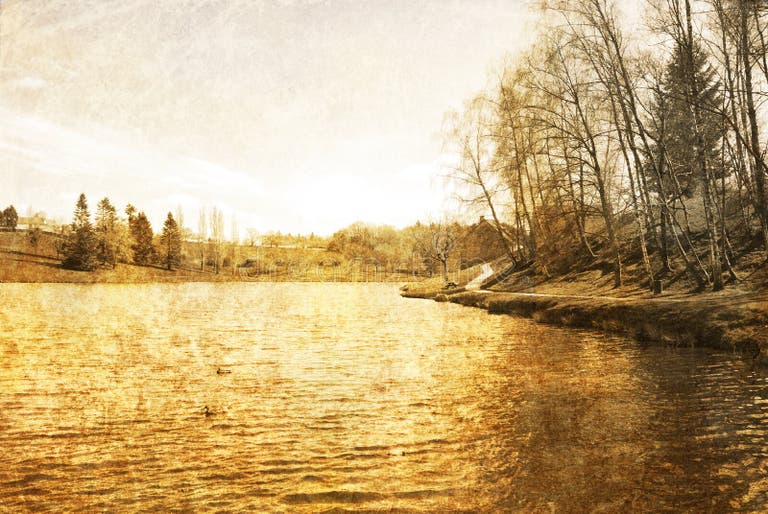 Old-fashioned landscape stock photo. Image of country - 2934718