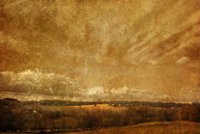 Old-fashioned landscape stock illustration. Illustration of edge - 3880545