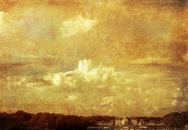 Old-fashioned landscape stock illustration. Illustration of antique ...