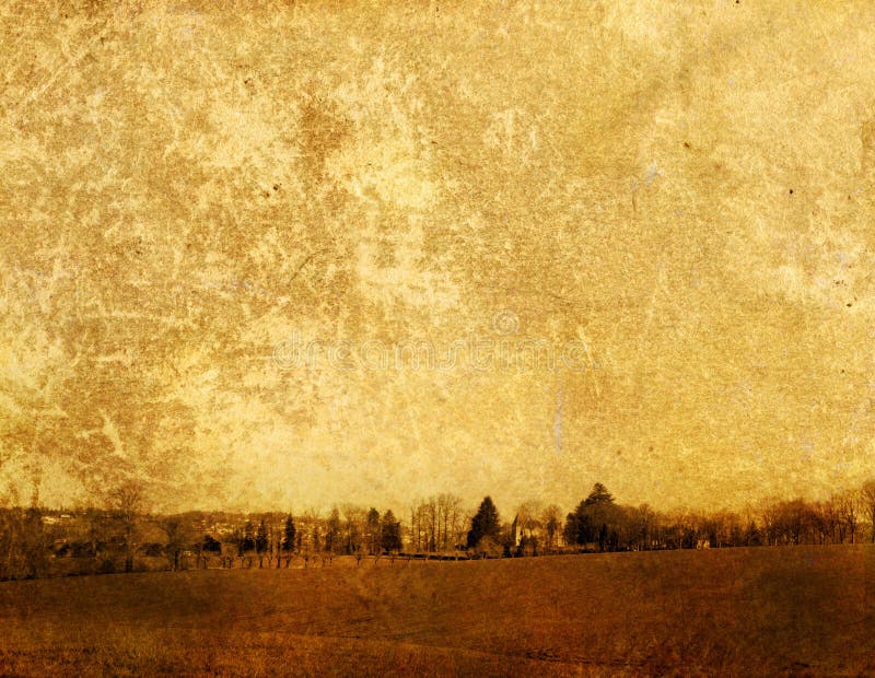 Old-fashioned landscape stock illustration. Illustration of grime - 4144524