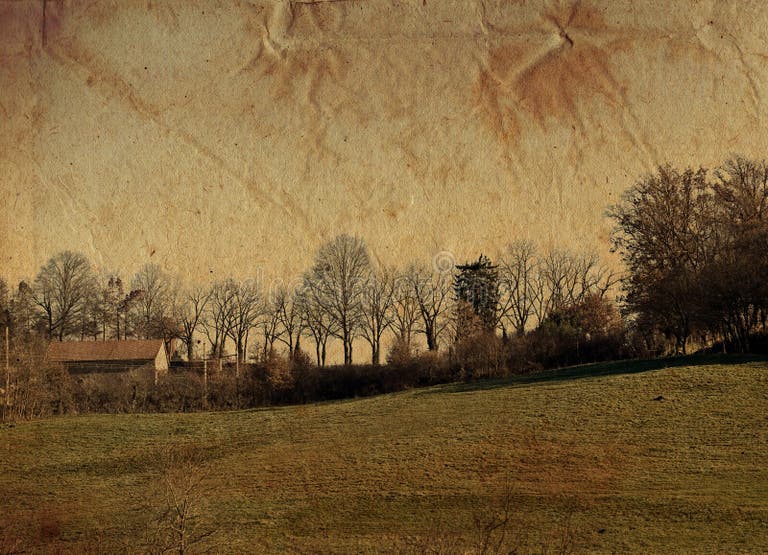 Old-fashioned landscape stock image. Image of field, landscape - 4224099