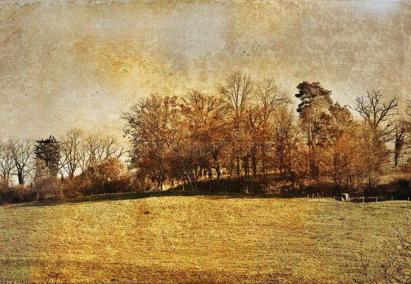 Old-fashioned landscape stock illustration. Illustration of decay - 2813113