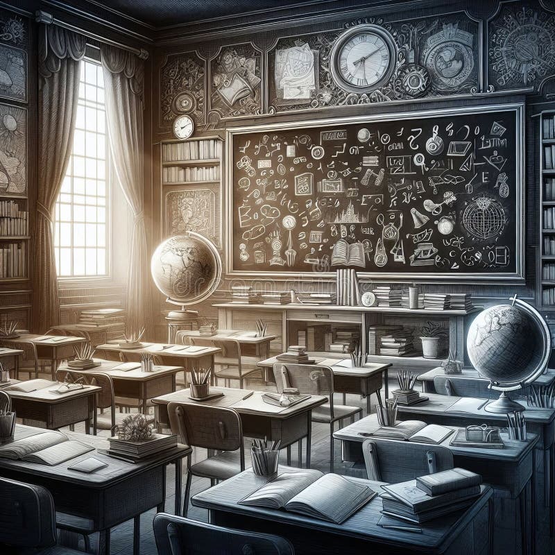 Old-Fashioned Learning stock illustration. Illustration of indoor ...