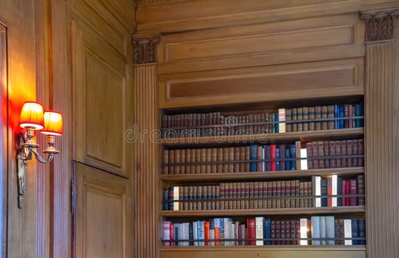 Old Fashioned Library in the Living Room Stock Photo - Image of reading ...