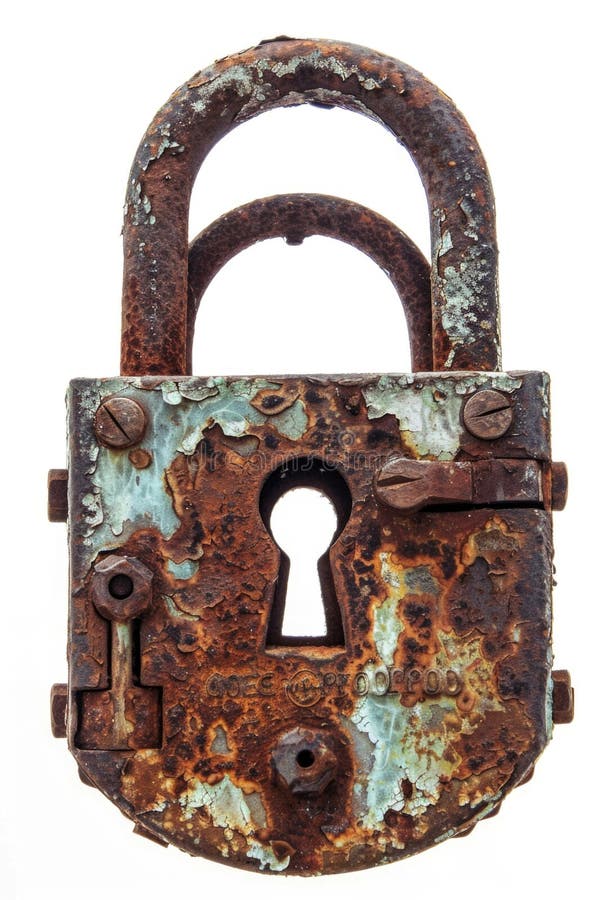 Old-fashioned Lock Found Outdoors with a Worn-out Keyhole Stock Photo ...