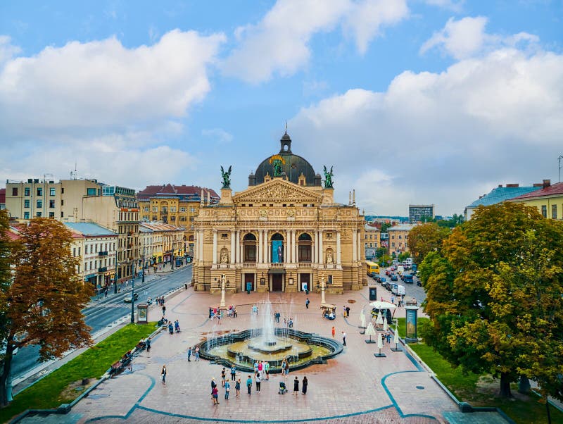 Old Fashioned Lviv Opera House Editorial Image - Image of town, lvov ...