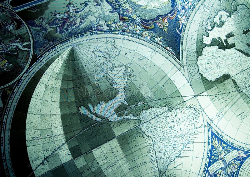 Old-fashioned map stock photo. Image of navigation, continent - 6325874