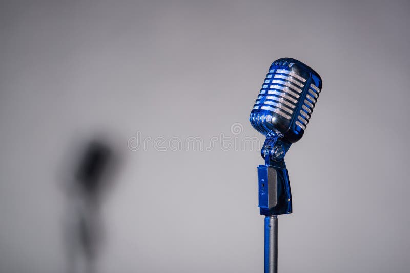 Old Fashioned Microphone with Space for Text Stock Photo - Image of ...