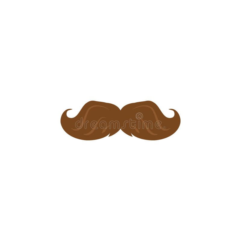 Classic Mustache, Black Silhouette Vector Illustration Isolated on ...