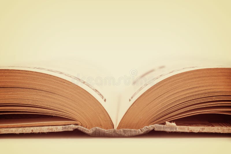 Old Fashioned Opened Book, Side View, Isolated on White Stock Photo ...