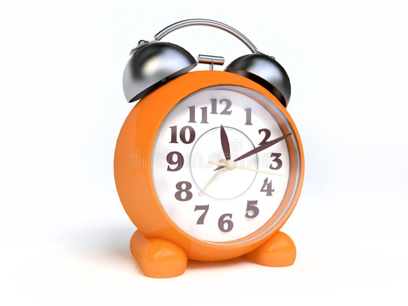 Old Fashioned Orange Alarm Clock Stock Illustration - Illustration of ...