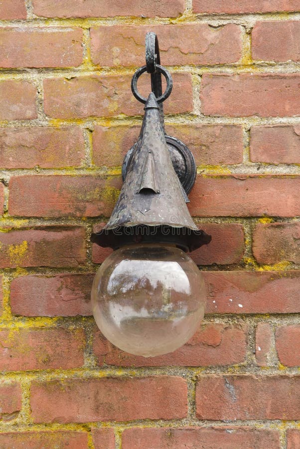 Old Fashioned Outdoor Light Stock Photo - Image of lamp, reflection ...