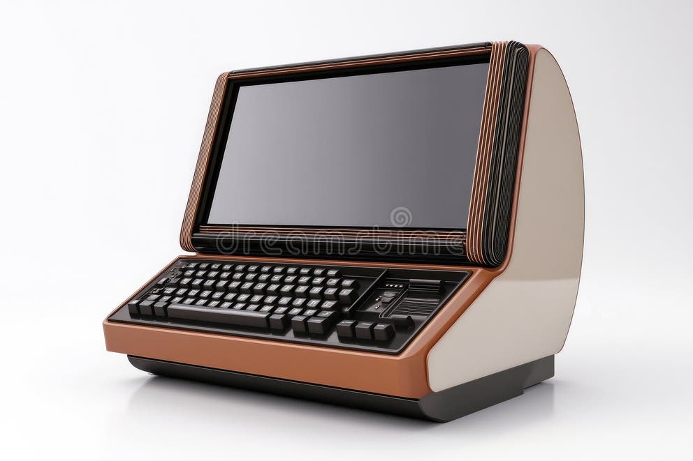 Old-fashioned Personal Computer in from 80s Stock Illustration ...