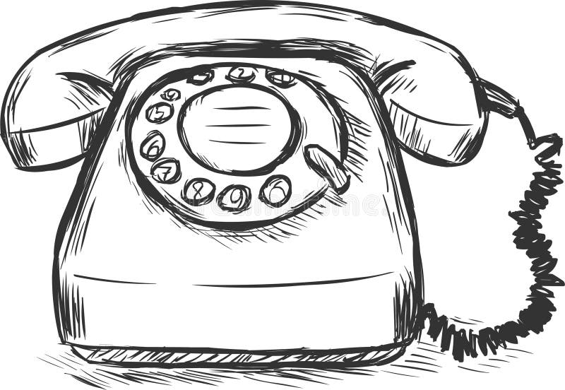Landline Phone Drawing Stock Illustrations – 355 Landline Phone Drawing ...